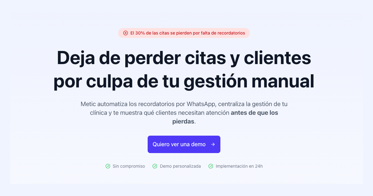 Metic - Software de Gestión para Clínicas